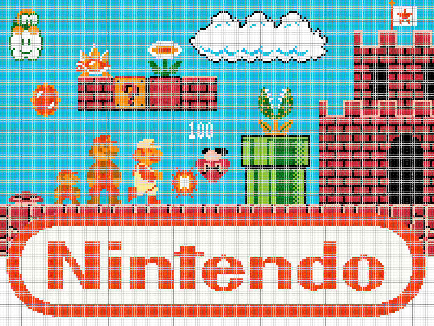 Super Mario Bros Pattern Sprite Stitch